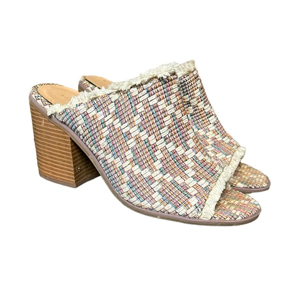 London Rag | Shoes | London Rag Maya Woven Fringe Block Heel Peep Toe ...